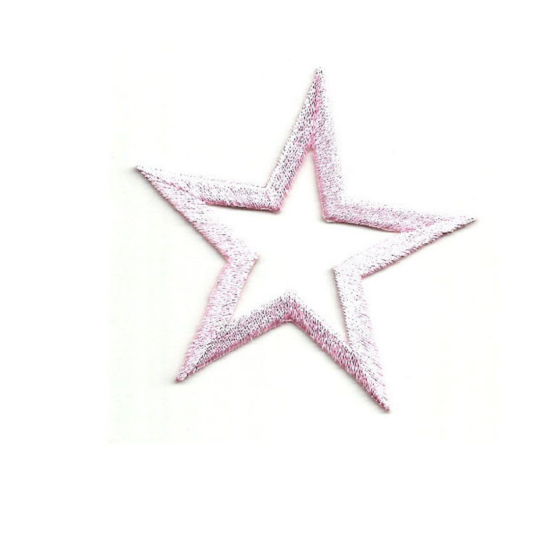 Stars Star Light Pink Embroidered Stars Iron on Patches Set of 4 2 5/8 ...