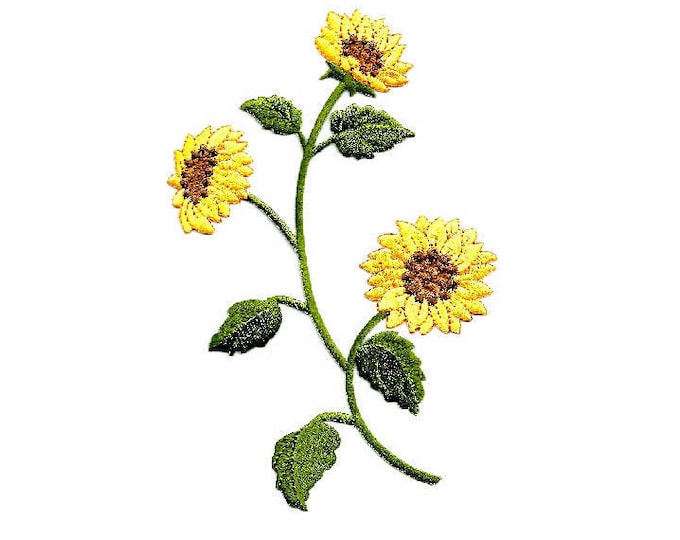 Sunflower Sunflower Group Garden Spring Flowers Embroidered Iron on ...