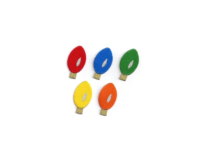 Christmas Light Bulb Design Christmas Lights Retro Embroidered Iron on ...