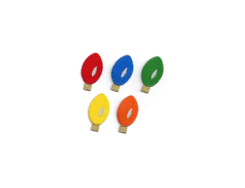 Christmas - Light Bulb Design - Christmas Lights - Retro - Embroidered ...
