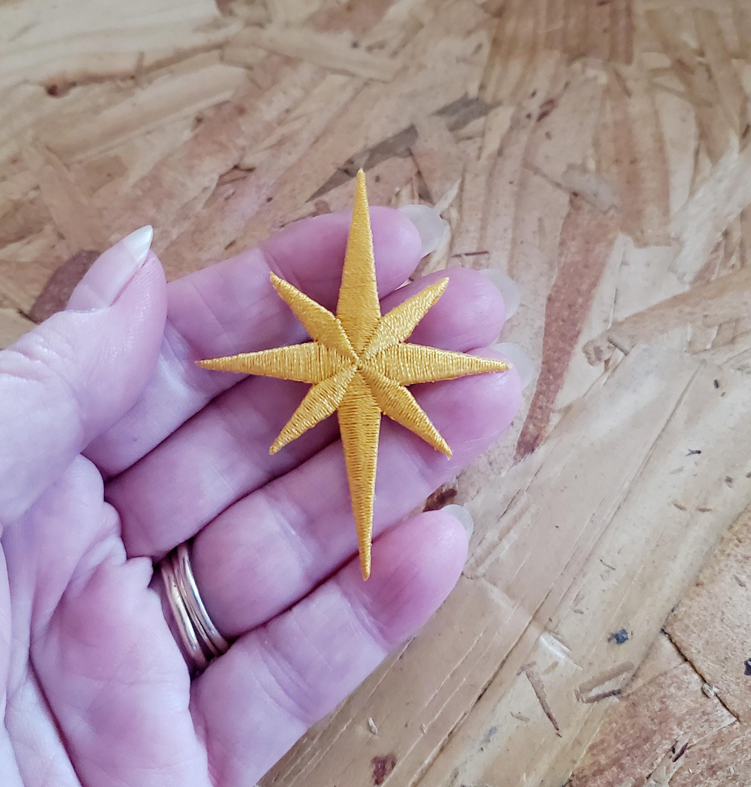 Nativity Star- Christmas Star - Crafts - Yellow Gold Embroidered Iron ...