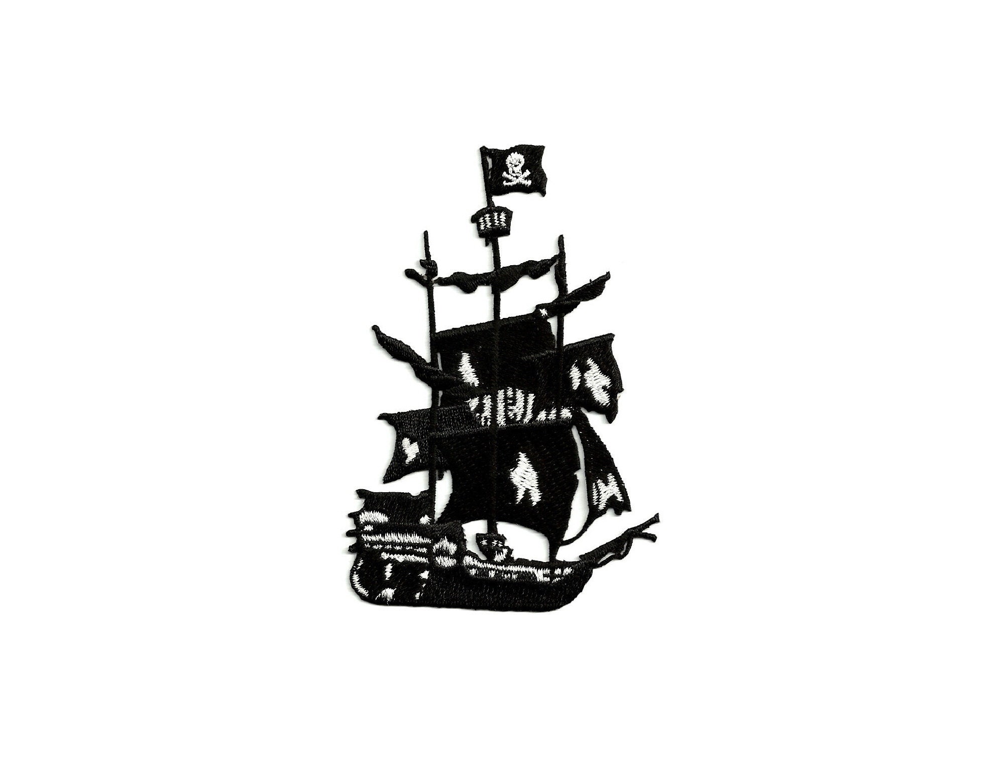 Pirate Ship - Ghost Ship - Embroidered Iron on Applique Patch - Crafts ...