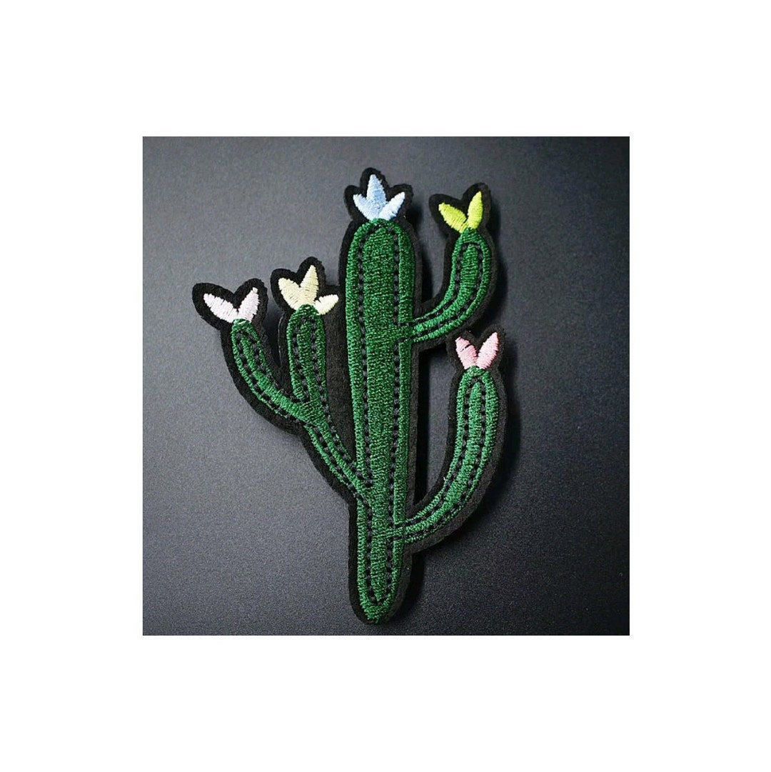 Cactus W/flowers - Desert - Southwestern - Embroidered Iron on Patch ...
