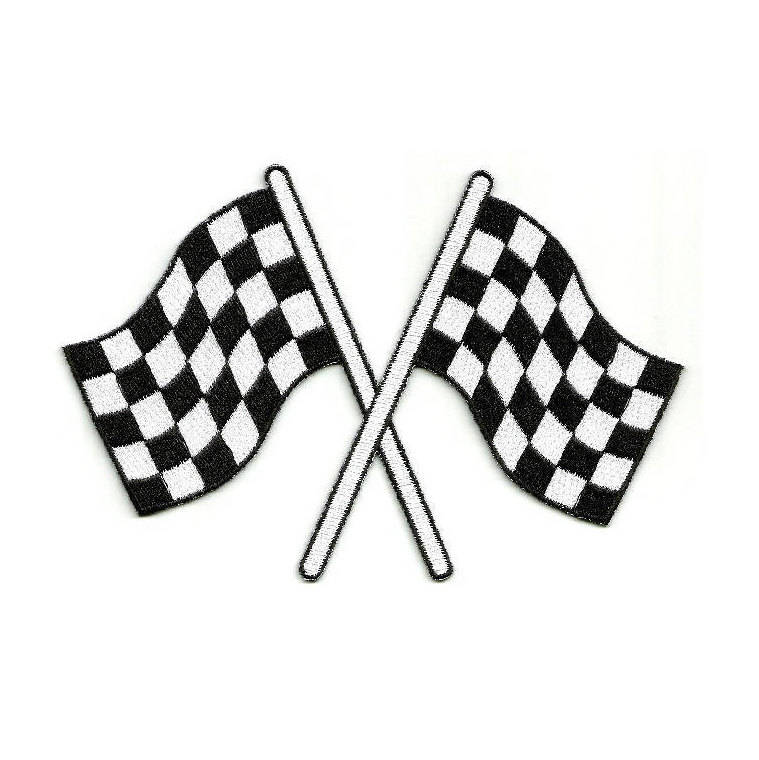 Racing Checkered Crossed Flags 6 Wide Iron on - Etsy