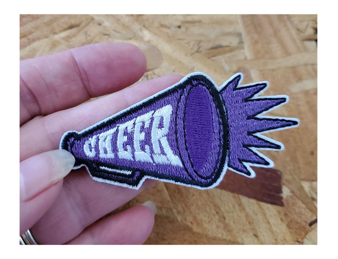 Cheerleader Cone - Cheer - School - Football - Embroidered Purple Iron ...