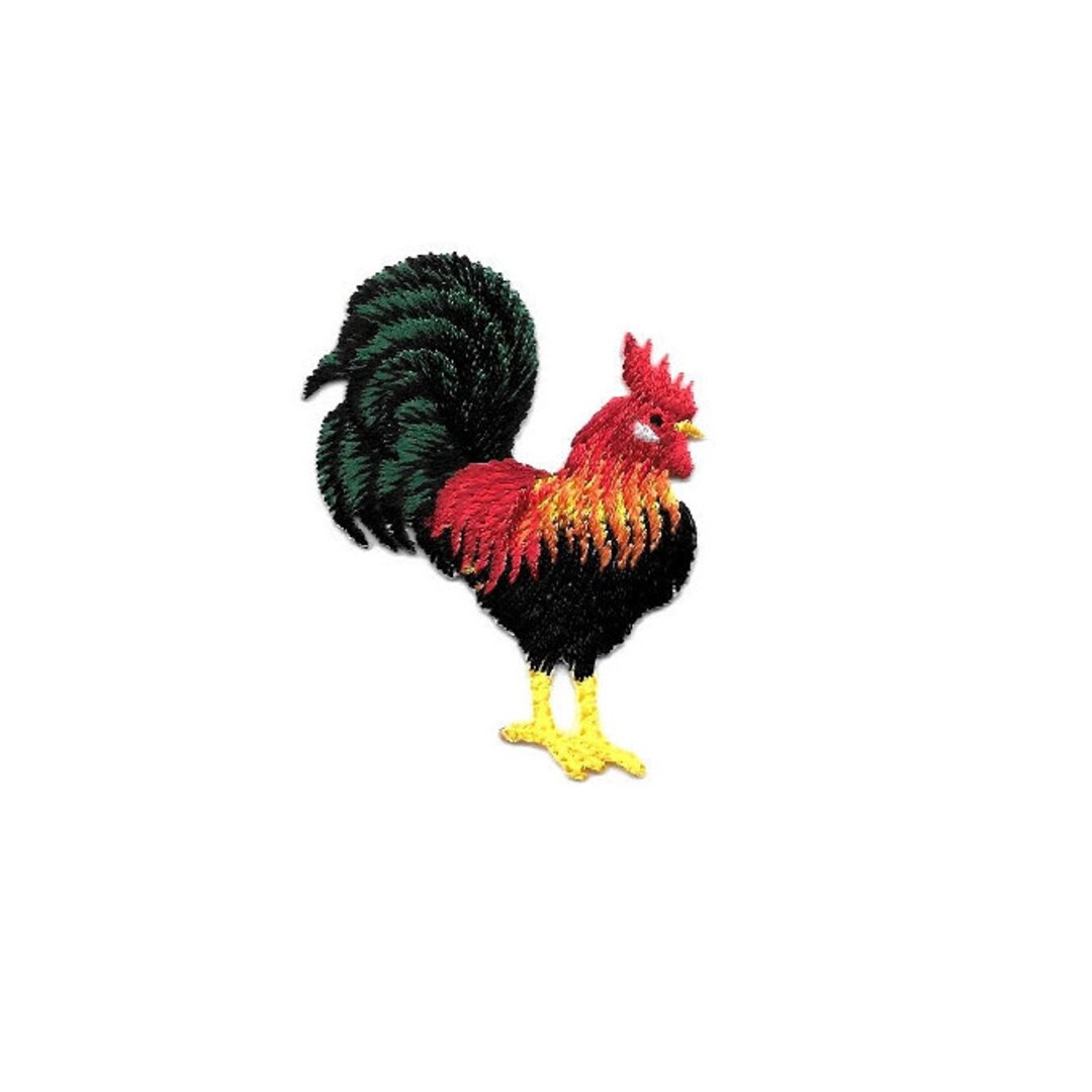 Rooster - Farm - Chicken - Farming - Embroidered Iron on Applique Patch ...