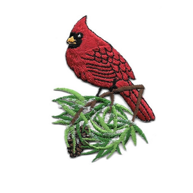 Cardinal - Bird - Winter - Snow - Embroidered Iron on Applique Patch - Etsy
