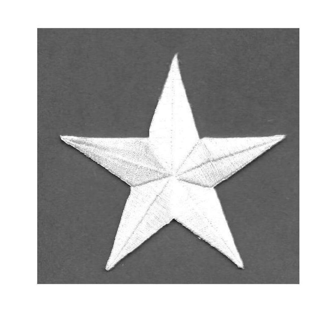 One ( 1 ) Star - White - Embroidered Stars Iron on Patch - Patriotic ...