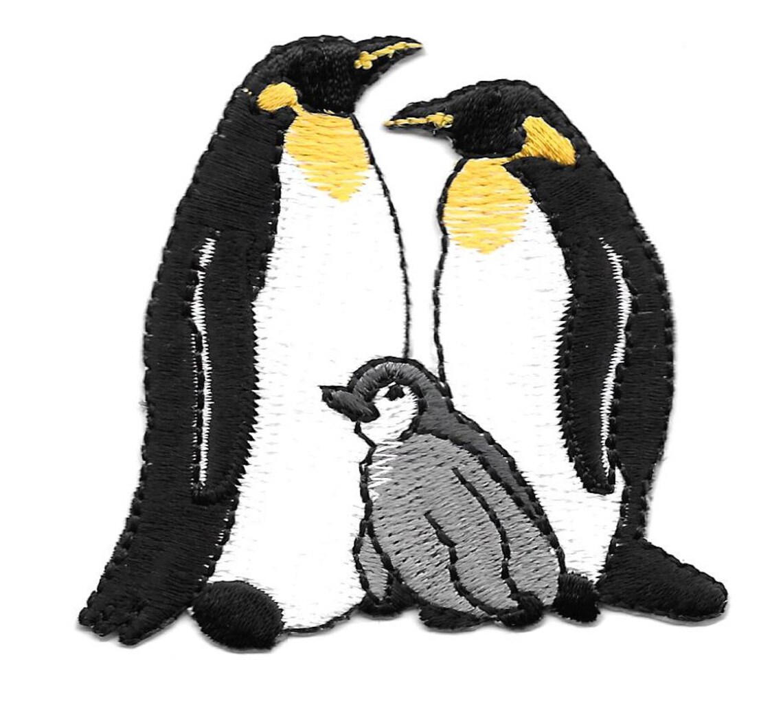 Penguin - Penguin Family of 3 - Bird - Embroidered Iron on Applique ...