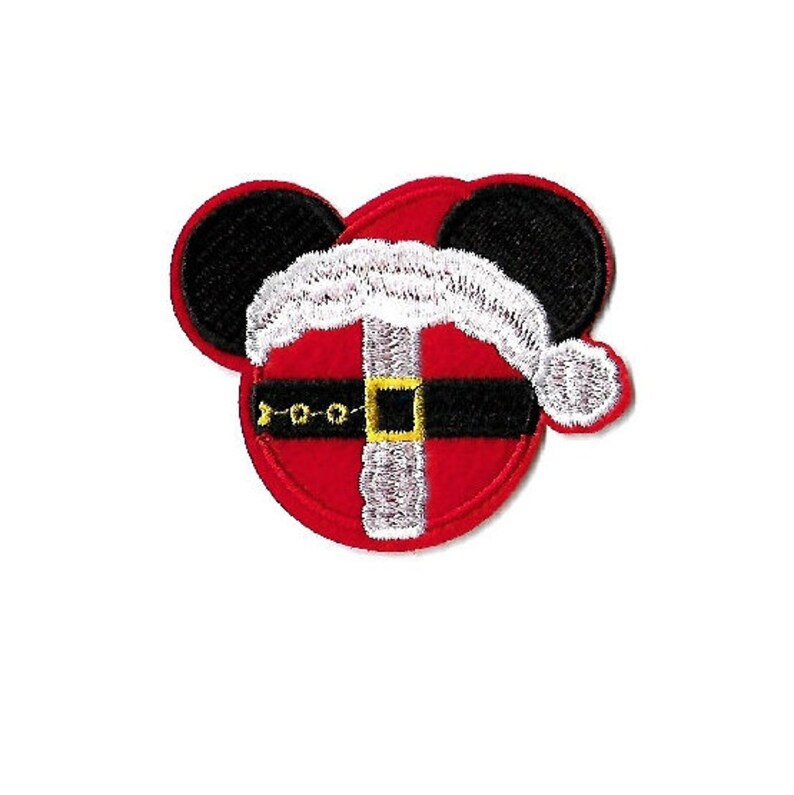 Mickey Mouse - Santa - Christmas - Embroidered Iron on Applique Patch ...