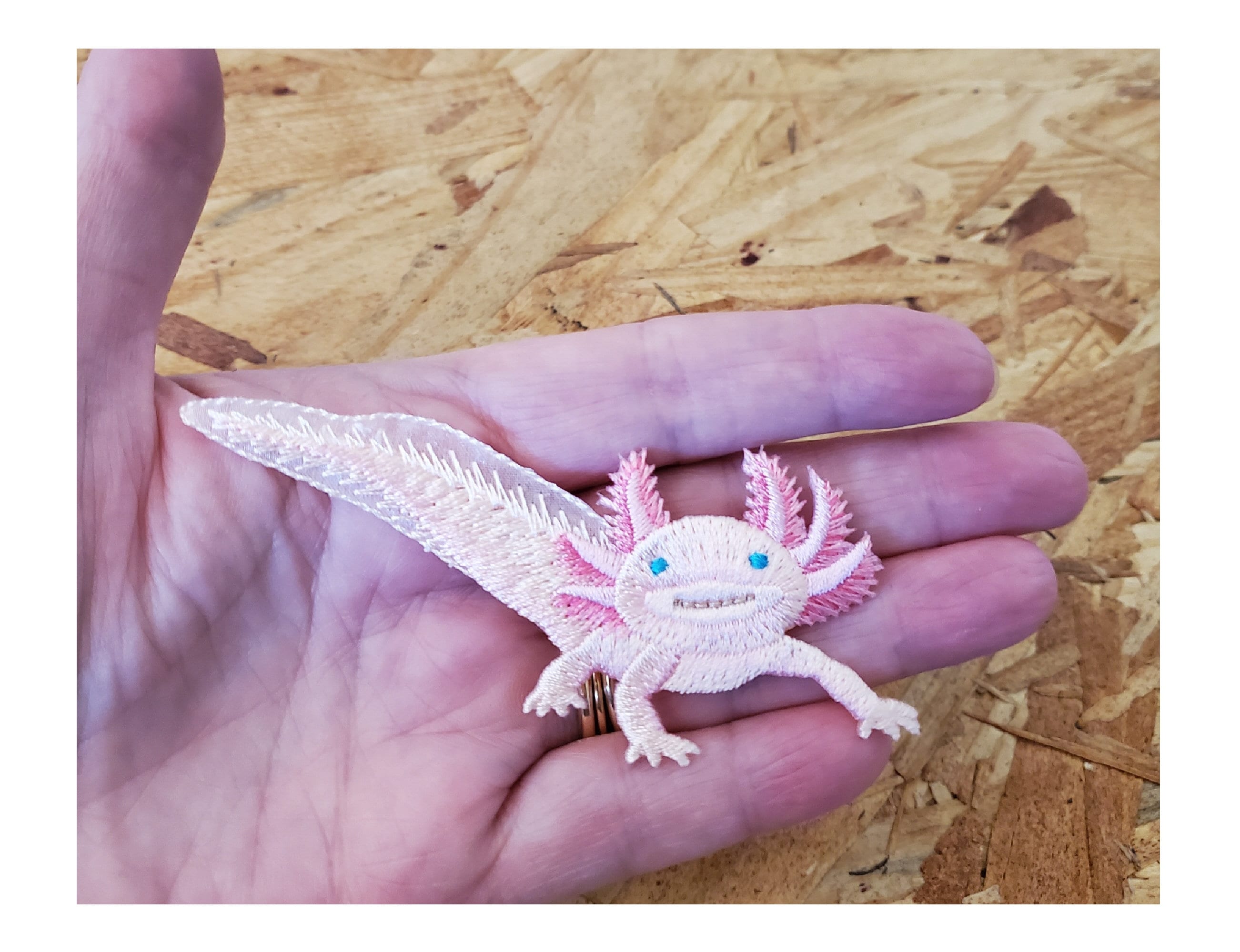 Salamander Pink Salamander Pink Axolotl Embroidered Iron - Etsy