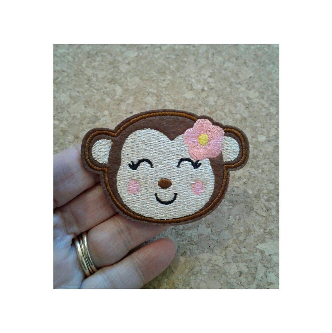 Monkey - Wild Animals - Jungle - Zoo - Embroidered Iron on Patch ...