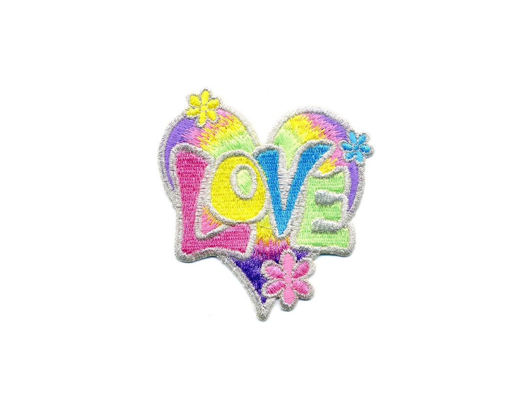 Love - Heart - Retro - 60's - 70's - Hippie - Crafts - Embroidered Iron ...