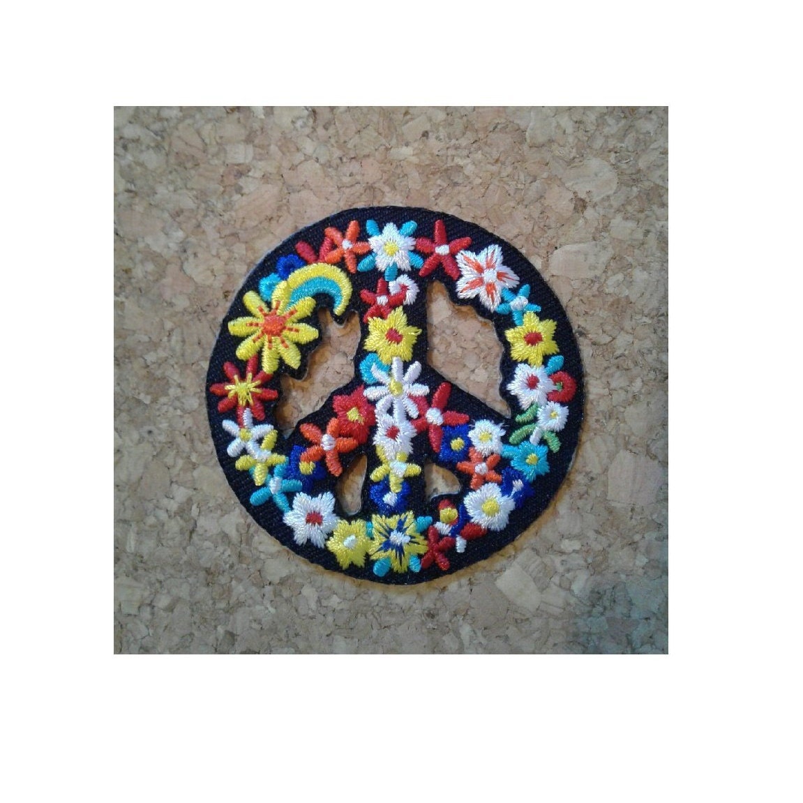 Peace Sign - Retro - Love - Flower Child - Boho - Embroidered Iron on ...