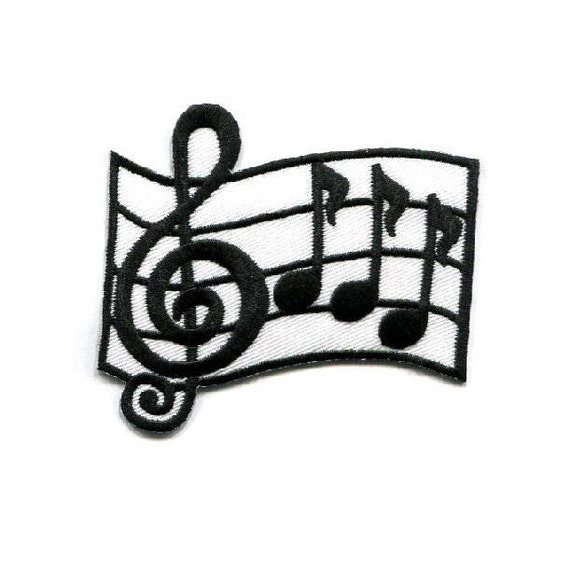 Musical Cleft Note Notes Music Embroidered Iron on | Etsy