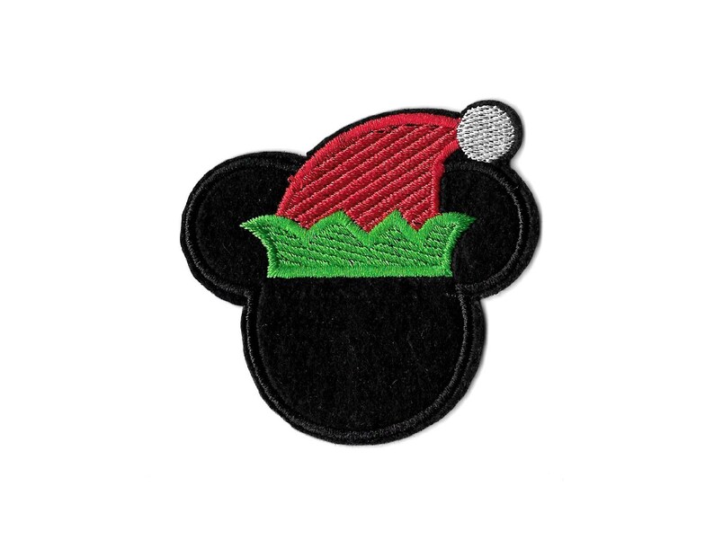 Mickey Mouse Christmas Elf Embroidered Iron on Applique - Etsy