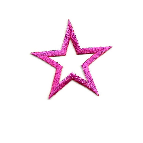 Stars Star Fuchsia Pink Embroidered Stars Iron On | Etsy