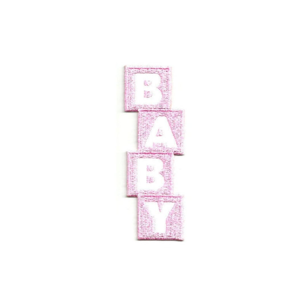 Baby - Blocks - Pink - Girl - Nursery - Baby Shower - Embroidered Iron ...