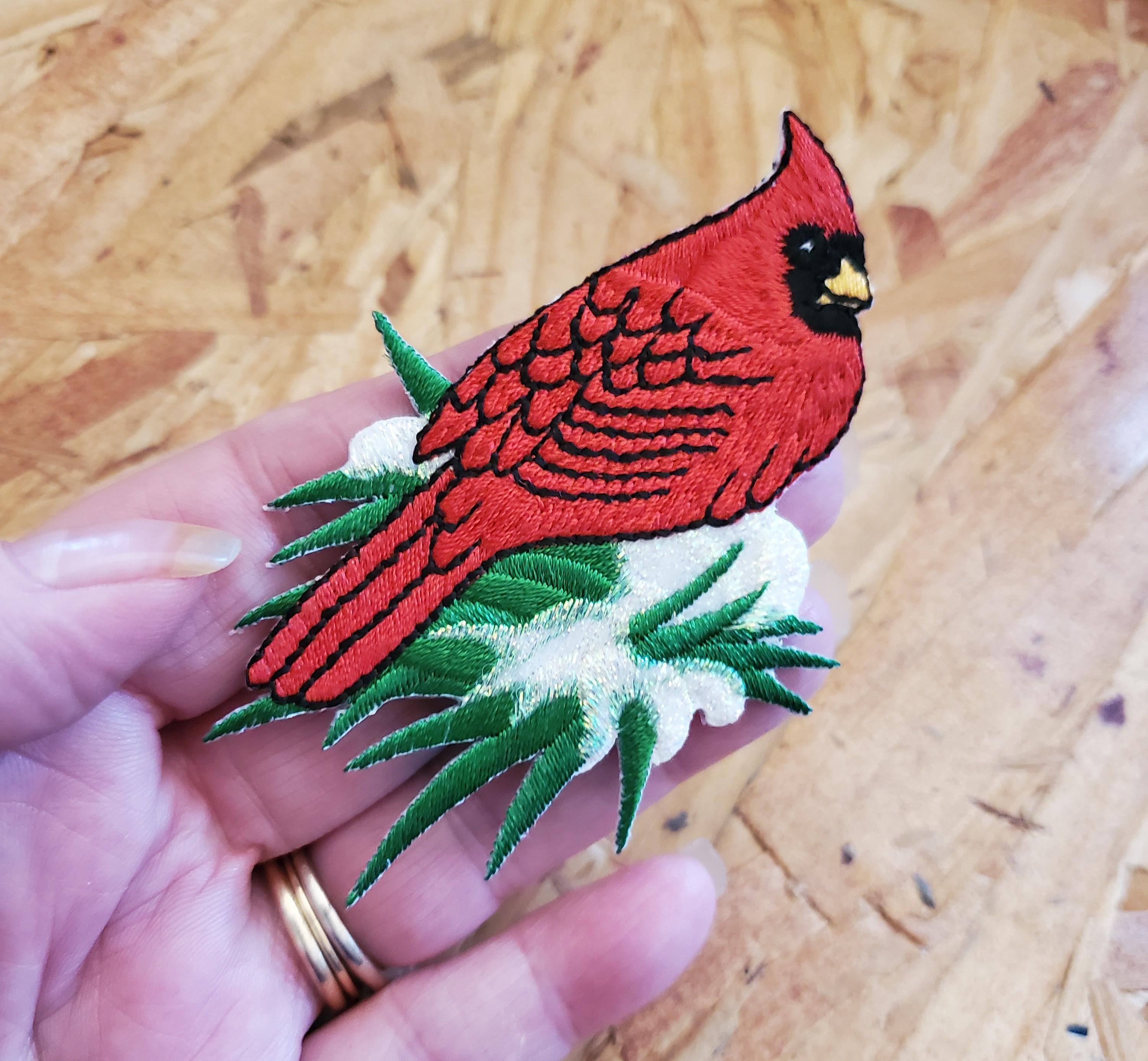 Cardinal - Bird - Winter - Snow - Embroidered Iron on Applique Patch - Etsy