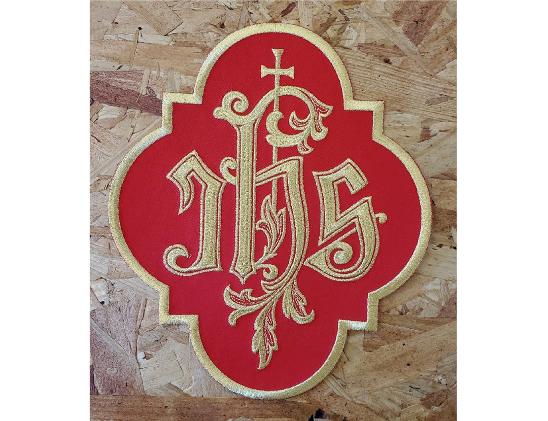 IHS - Iota-eta-sigma Christogram W/cross - Vestment - Embroidered Iron ...