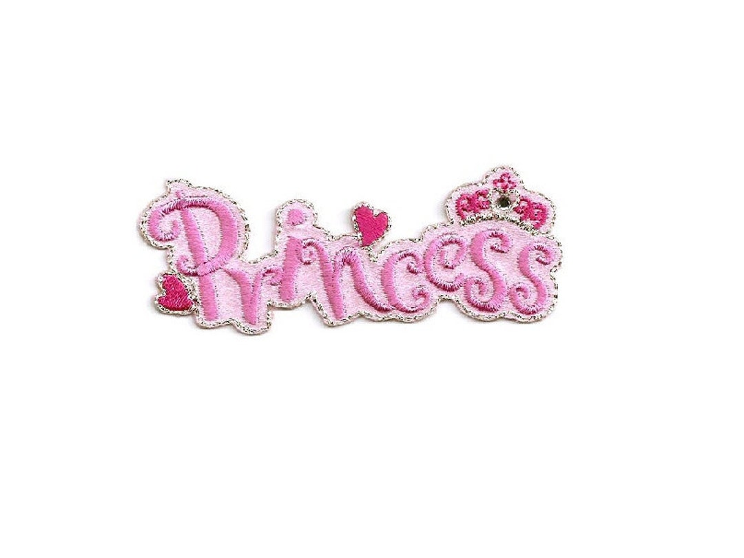 Princess Pink Girl Heart Love Crown Embroidered - Etsy