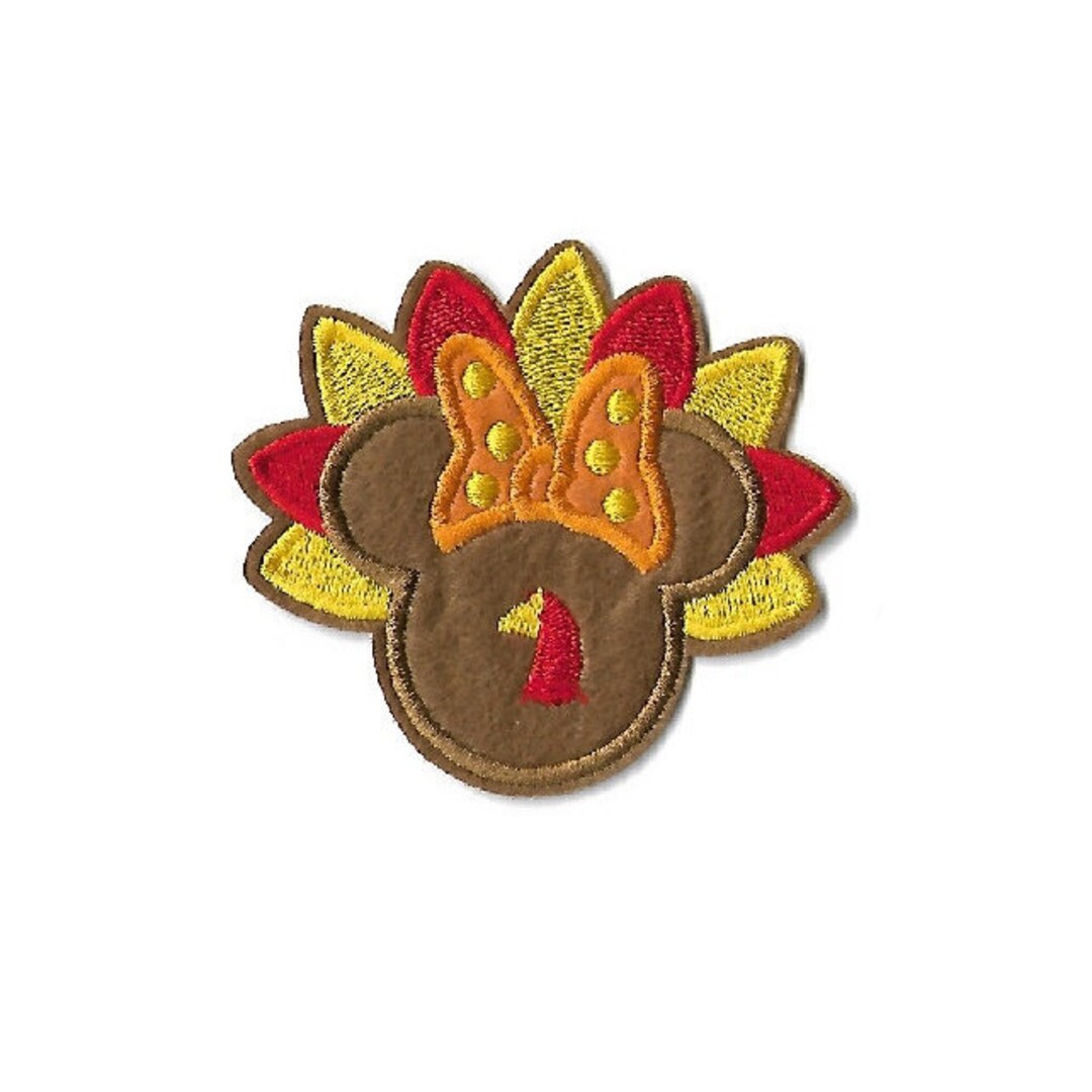 Minnie Mouse Turkey Thanksgiving Cartoon Iron on Applique Patch - Etsy