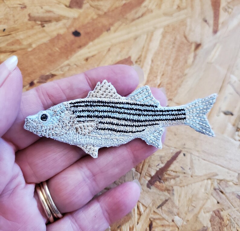 Fishing - Fish - Bass - Striped Bass - Sports - Embroidered Iron on ...