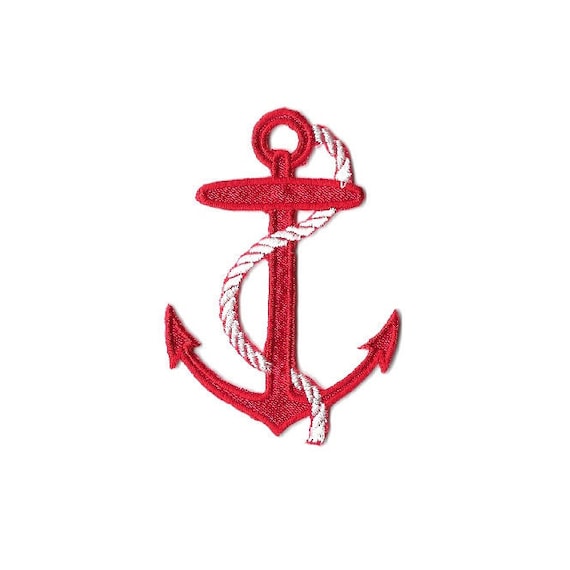 Anchor Nautical Red Anchor W/white & Red Rope - Etsy