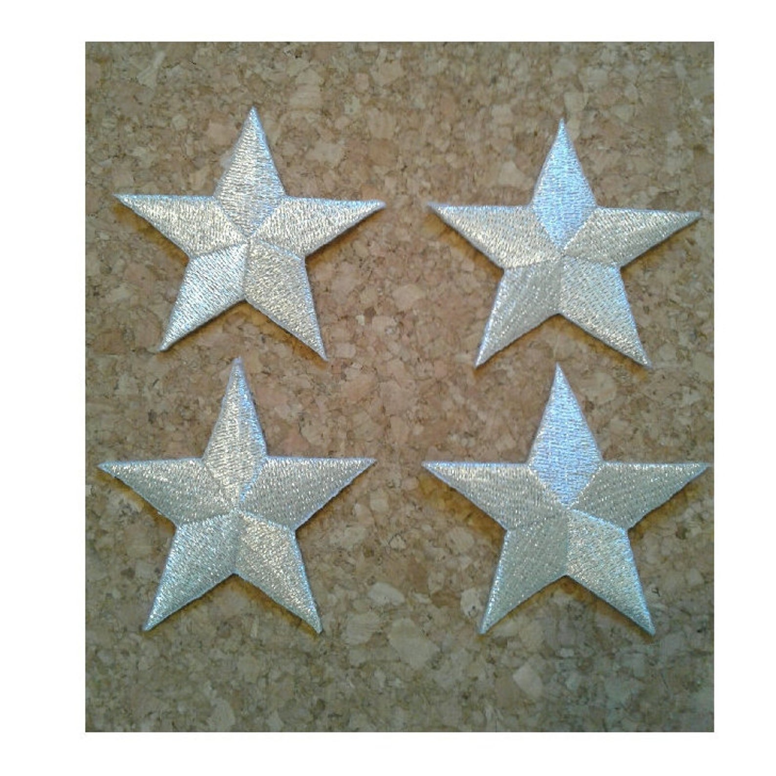 Stars Star Silver Embroidered Silver Metallic Stars Iron - Etsy