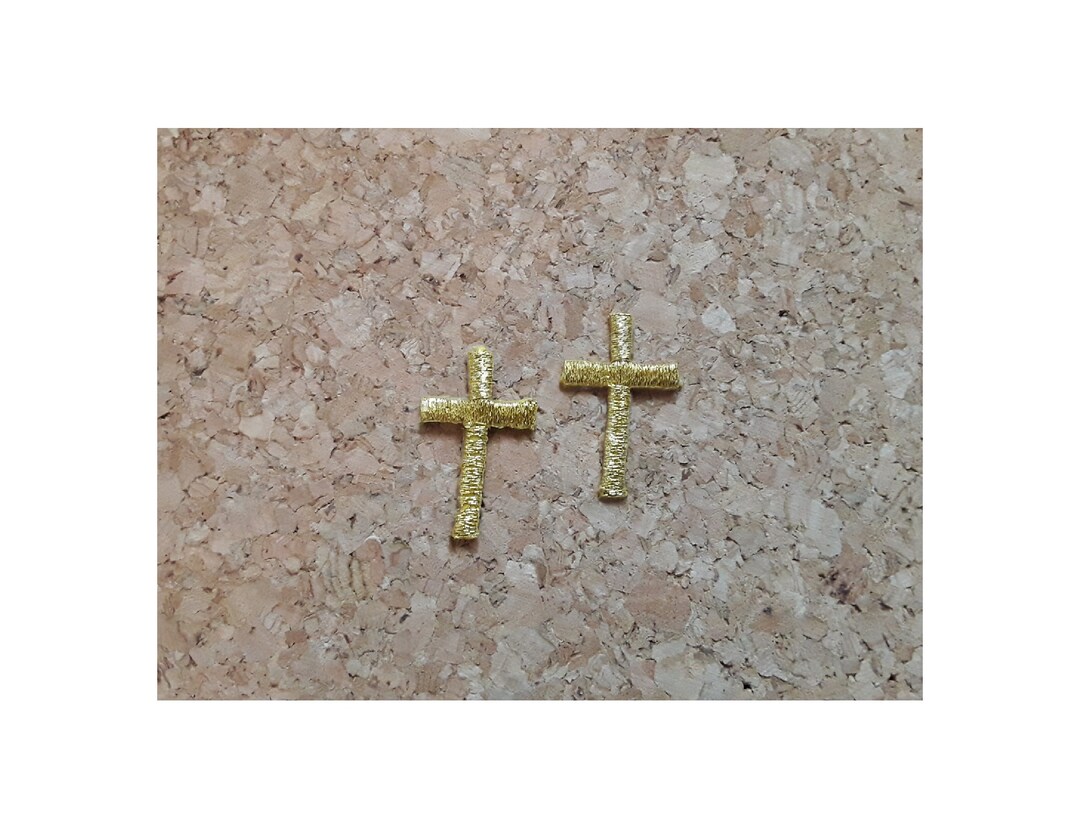 Cross - Crosses - Baptism - Crafts - Face Masks - Embroidered Gold Iron ...