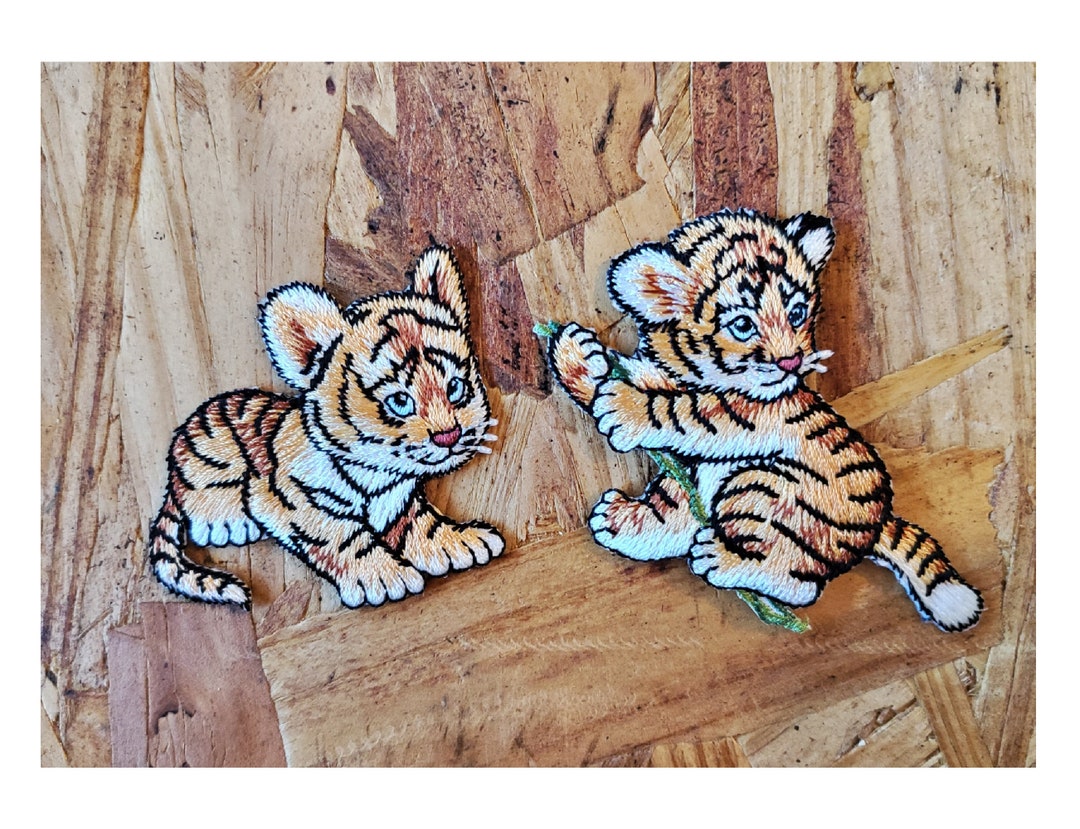 Tiger - Cub - Wild Animals - Safari - Zoo - Embroidered Iron on Patch ...