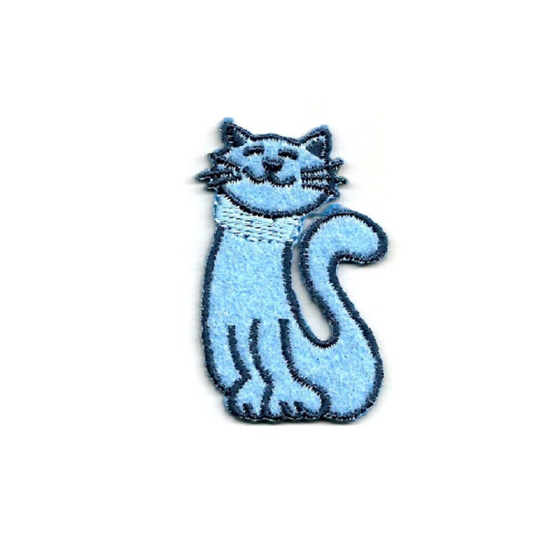Cat - Kitten - Pet - Domestic - Blue - Iron on Patch - Crafts - Etsy