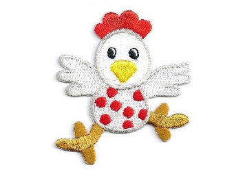 Rooster Farm Animal Chicken Embroidered Iron on Patch | Etsy