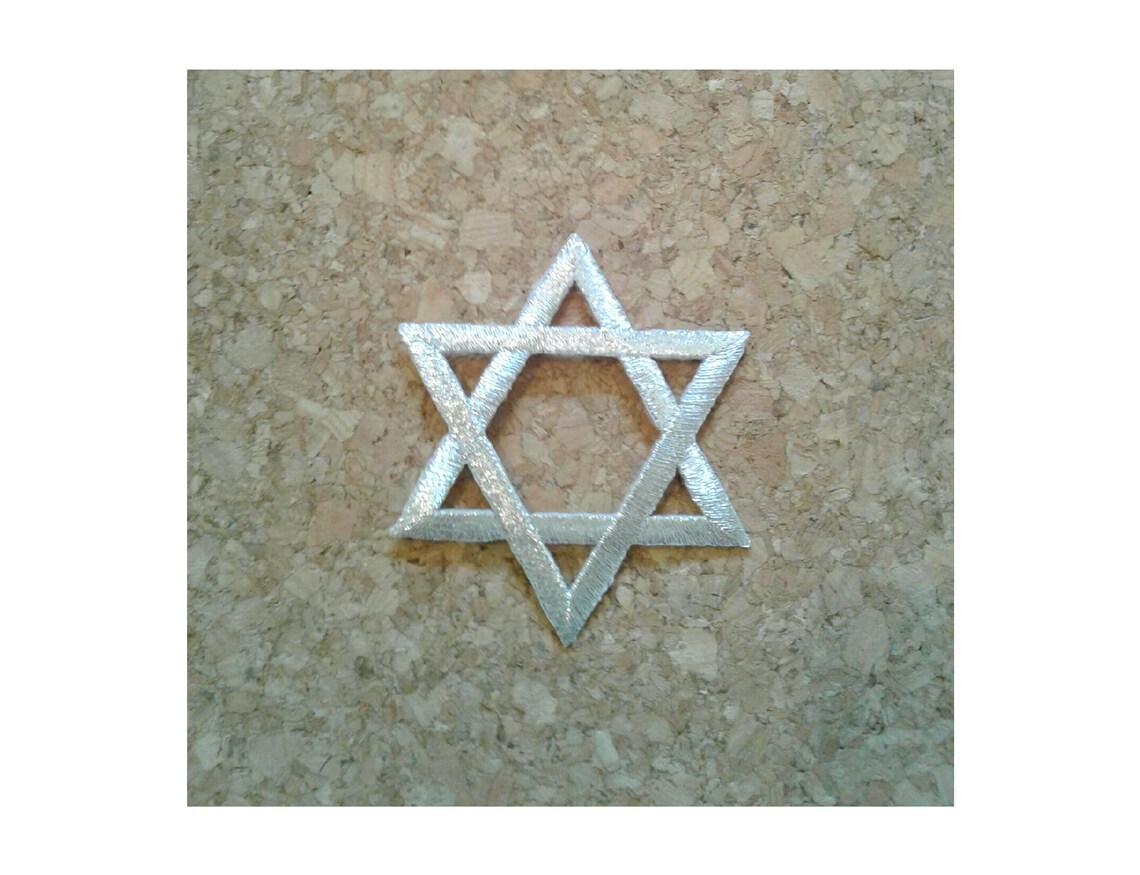 Star of David Embroidered Metallic Silver Iron on Patch - Etsy