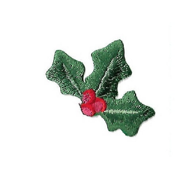 Embroidered Holly Applique - Etsy