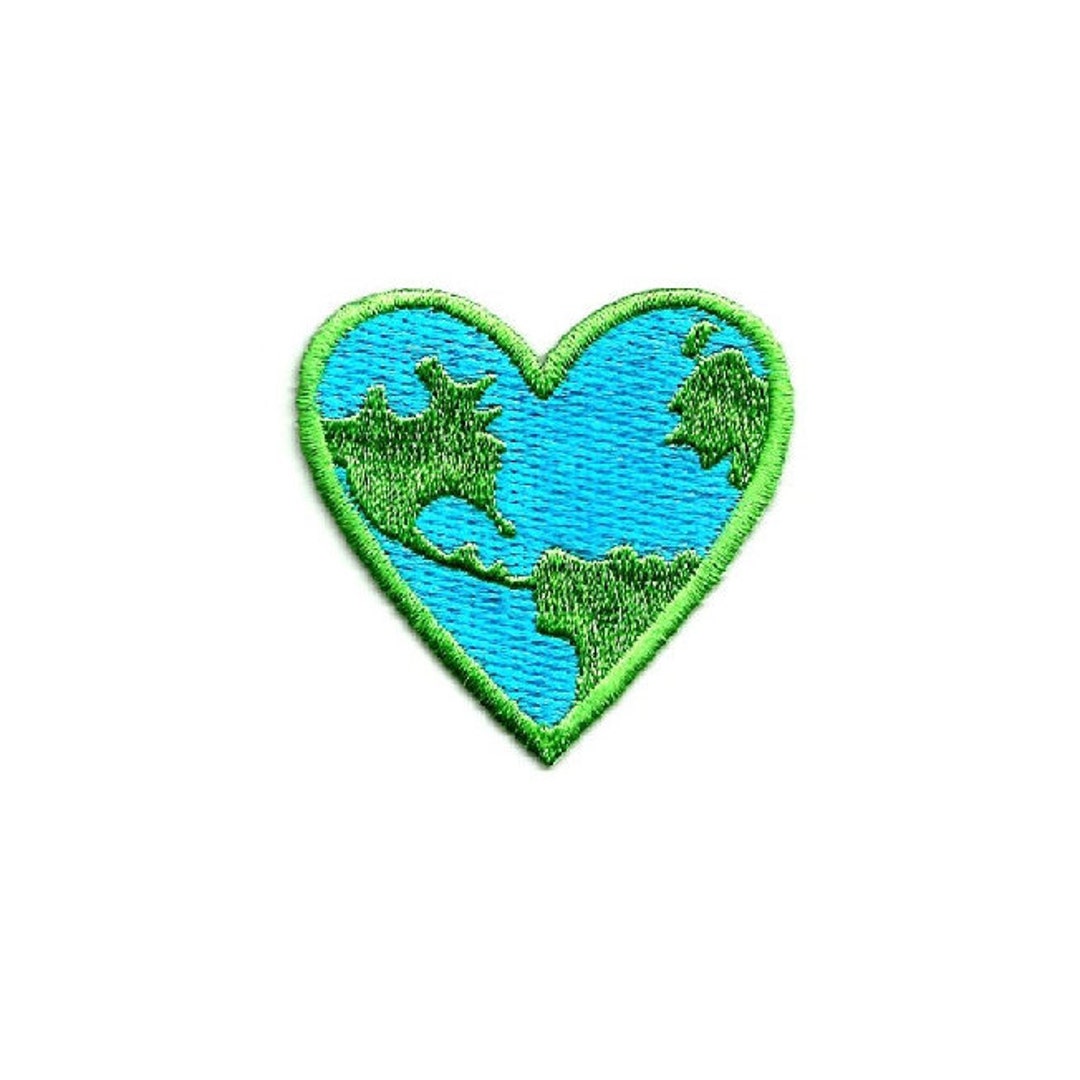 Ecology Heart - Recycle - Earth Day - Love - Embroidered Iron on Patch ...
