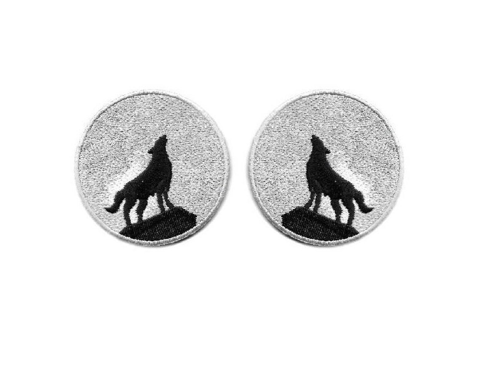 Wolf Full Moon Howling Wolf Embroidered Iron on Patch - Etsy