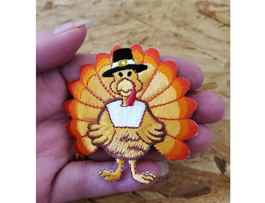 Turkey - Thanksgiving - Farm - Pilgrim Hat - Fully Embroidered Iron on ...
