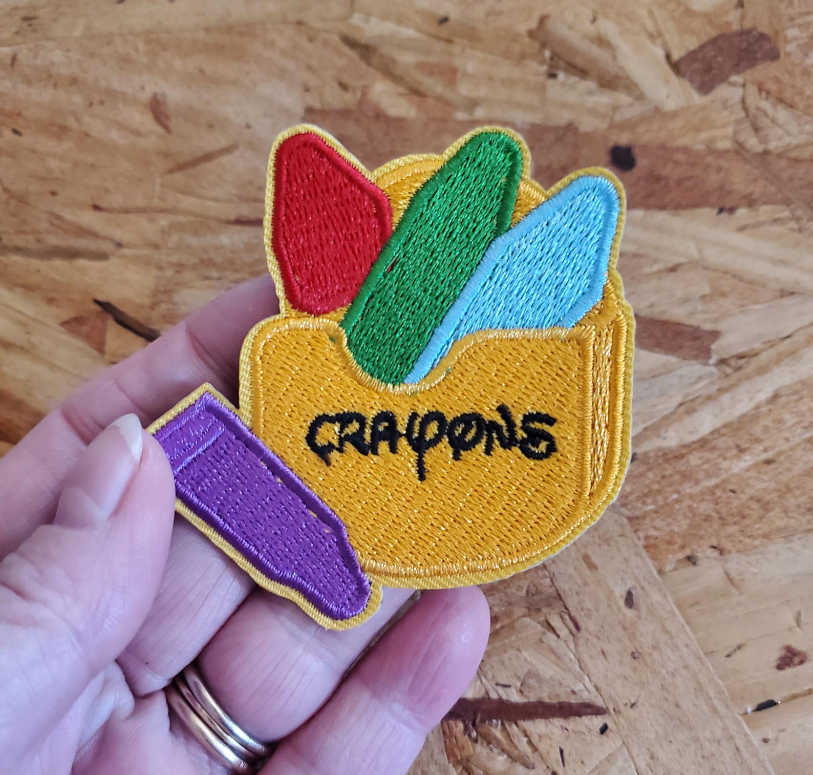 School - Art - Crayons - Preschool - Kindergarten - Embroidered Iron on ...