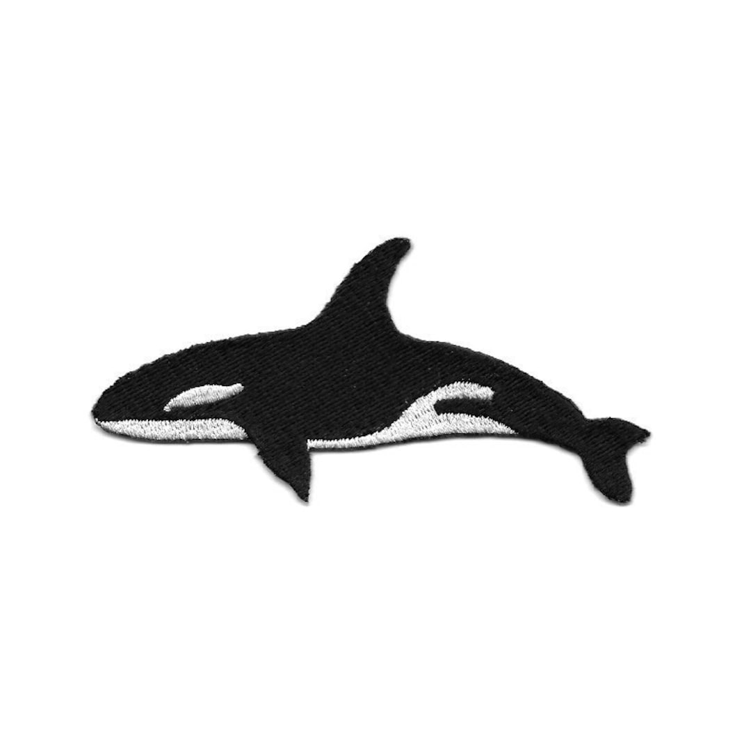 Whale - Orca - Aquatic - Ocean - Embroidered Iron on Patch - Left - 4"w ...