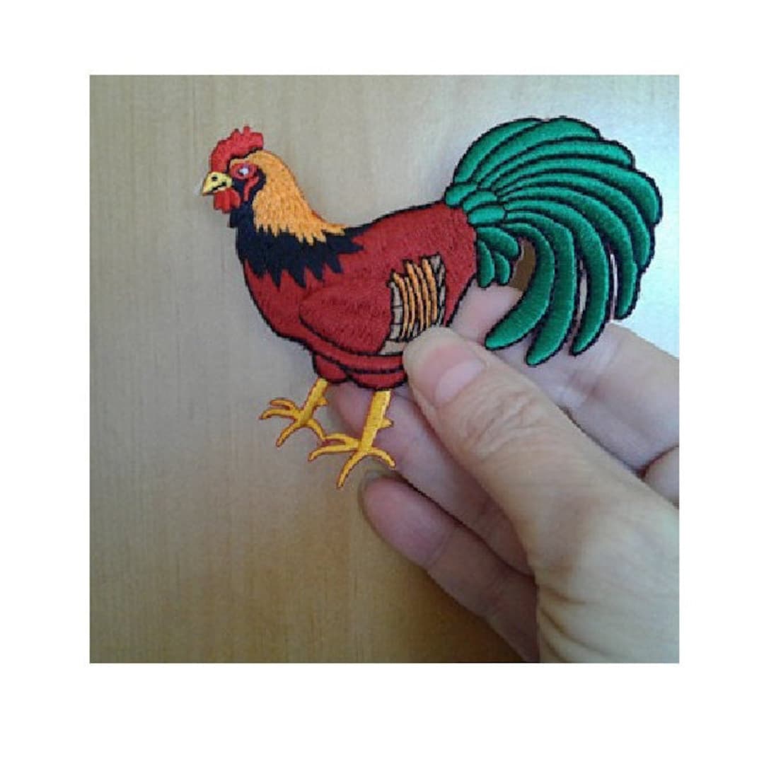 Rooster - Farm Animal - Chicken - Embroidered Iron on Patch - 3 1/4"h ...