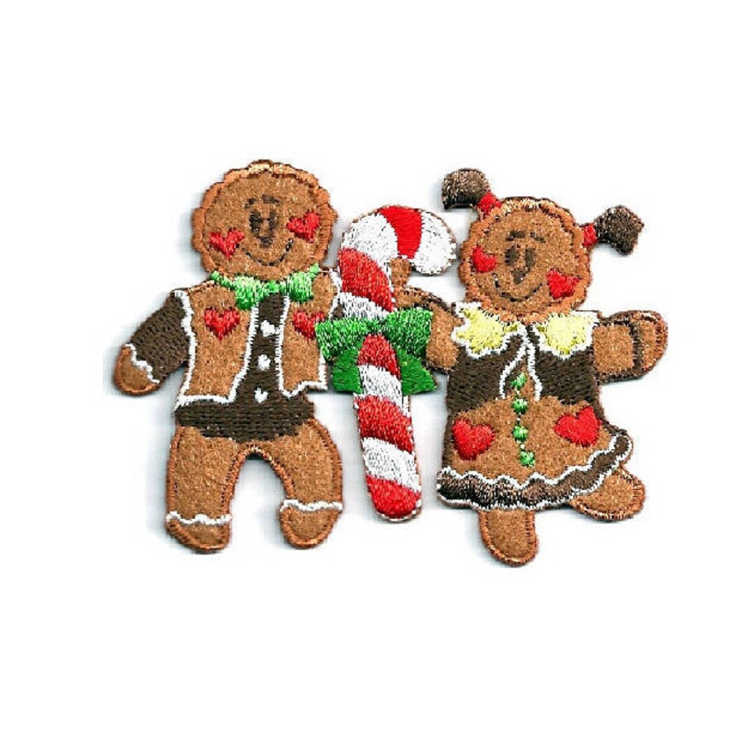 Gingerbread - Boy/girl - Christmas - Winter - Embroidered Iron on ...