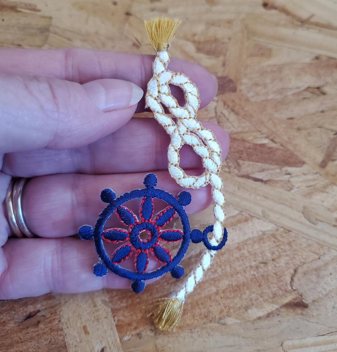 Nautical - Rope - Ship's Wheel - Cruise - Ship - Boat - Embroidered ...
