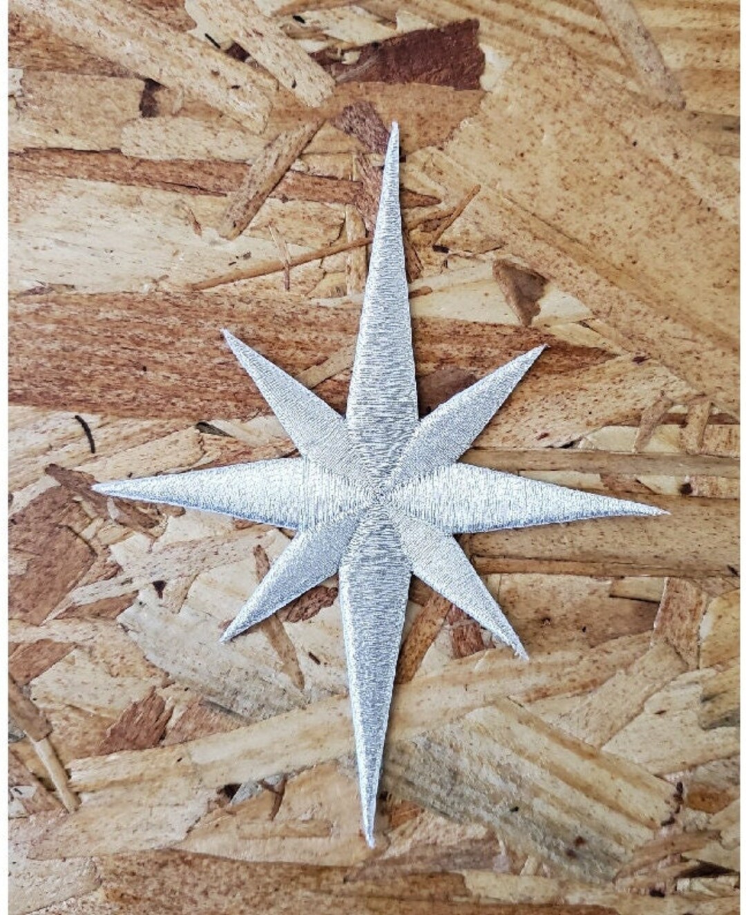 4"h Christmas Nativity Star-embroidered Silver Metallic Iron on ...