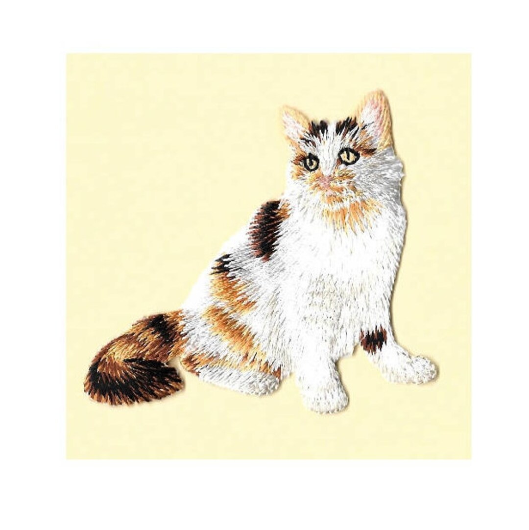Cat - Kitten - Calico - Domestic Cat - Embroidered Iron on Applique ...