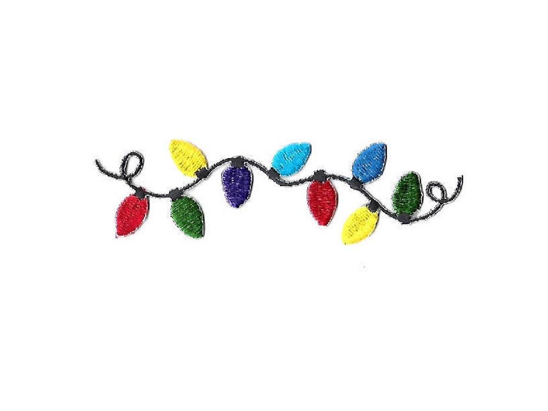 Christmas Light Strip - Christmaslight Bulb - Embroidered Iron on ...