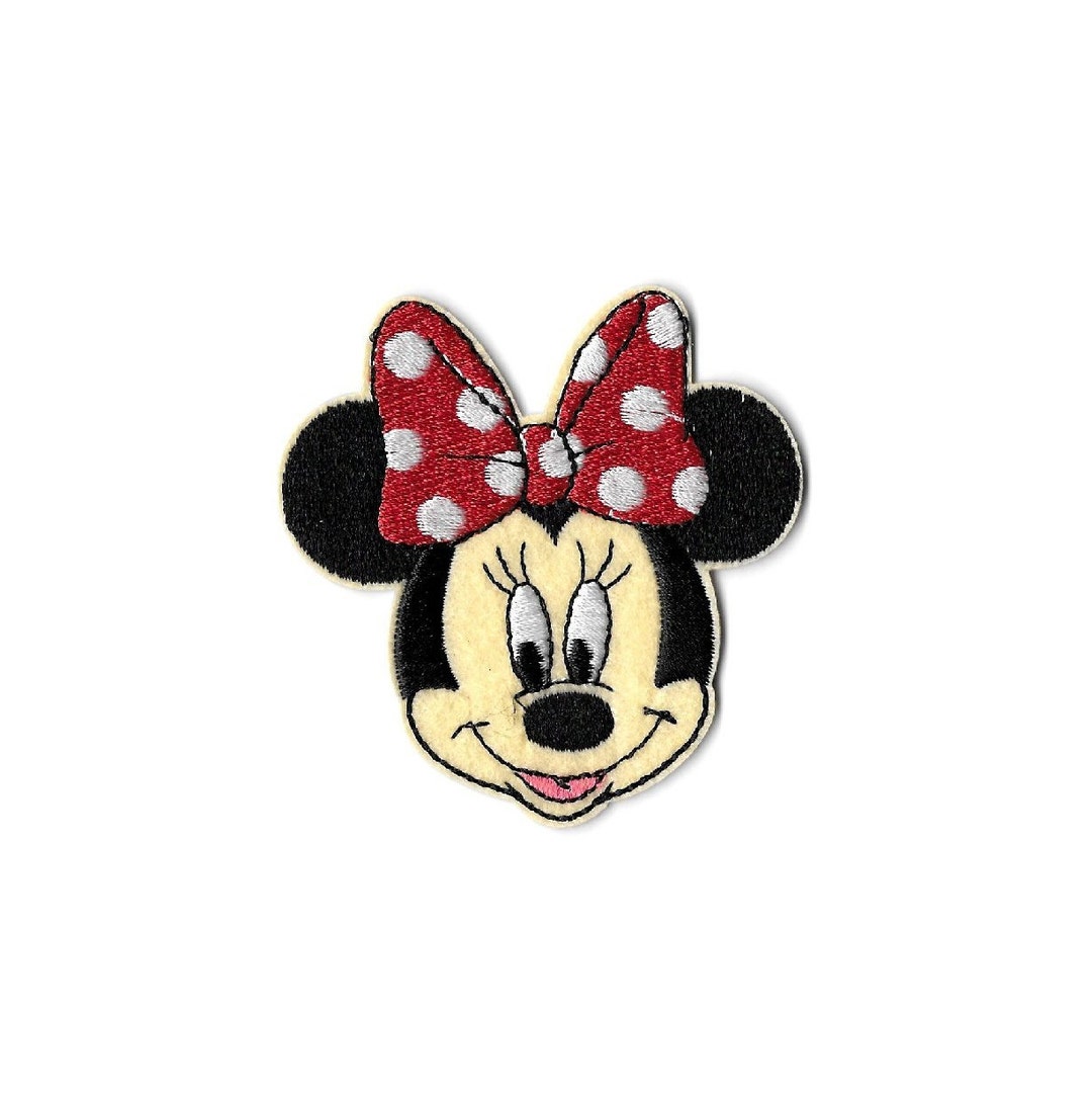 Minnie Mouse Cartoon Red & White Bow Embroidered Iron on Patch Crafts ...