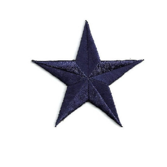 Star Navy Blue Embroidered Iron on Patch ONE Generous | Etsy
