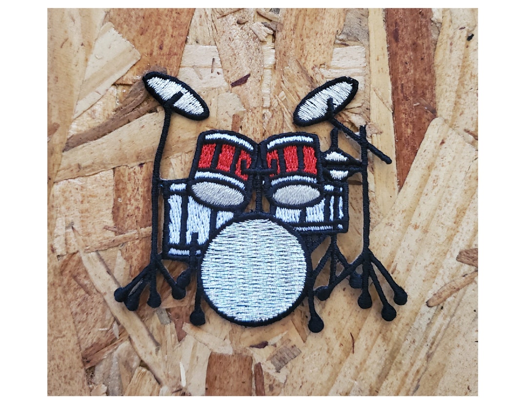 Drum - Drums - Band - Music - Drummer - Rocknroll - Embroidered Iron on ...