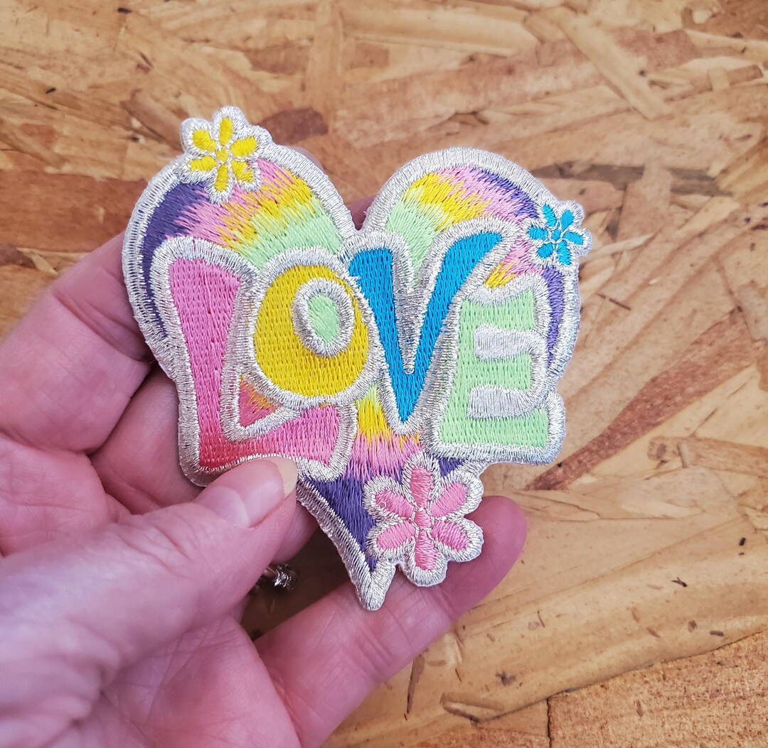 Love - Heart - Retro - 60's - 70's - Hippie - Crafts - Embroidered Iron ...